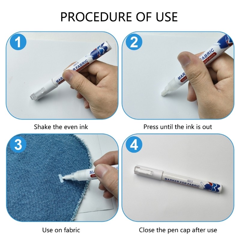 White Fabric Marker For Tshirt Doodling Fabric Paint Pen for Clothing ...