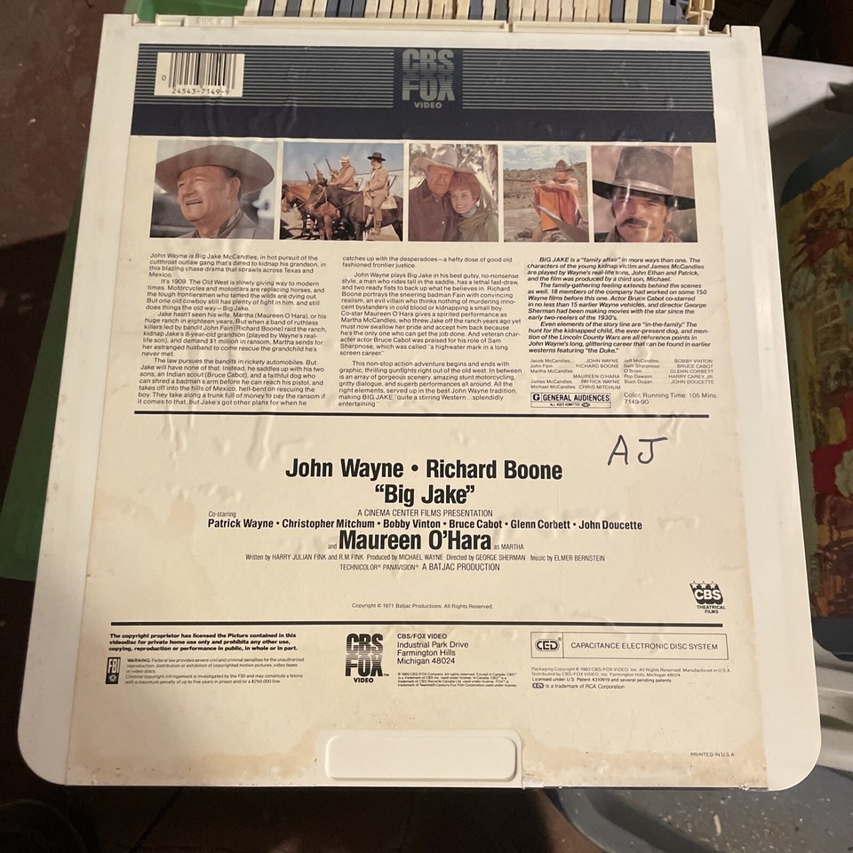 Big Jake CED Video Disc Movie Film Western John Wayne Boone | eBay