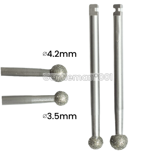 Dental Diamond Round Ball Burs Bone Trimming Cutting Bur Cutter Drills ...