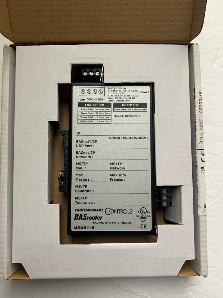 Contemporary Controls BASRT-B BAS Router BACNET/IP TO MS/TP Gateway | eBay