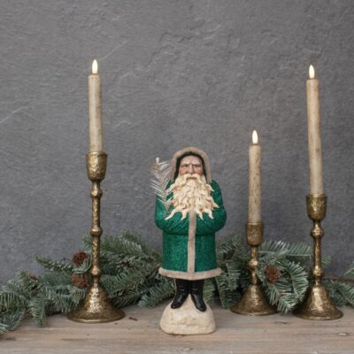 Christmas Ragon House 11” Green German Style Belsnickle Santa w/ Goose ...