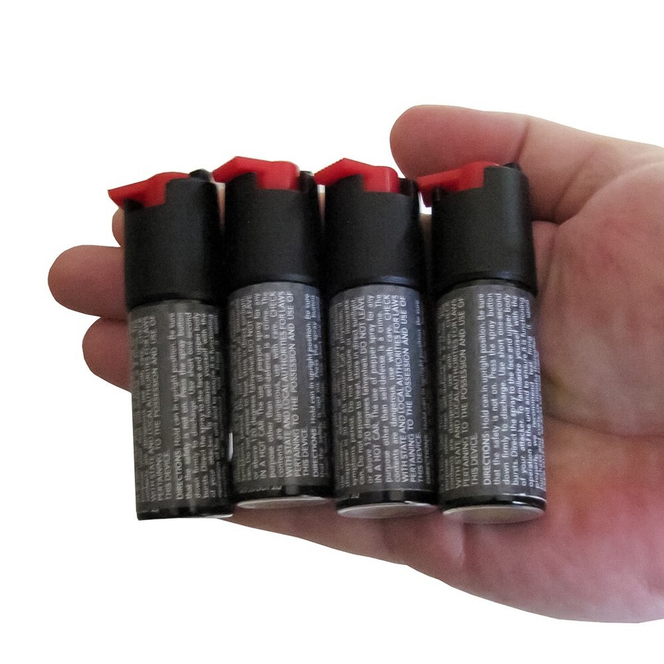 4 pack STREETWISE Pepper Spray 1/2oz Unit OC-18 Safety lock UV Dye Self ...