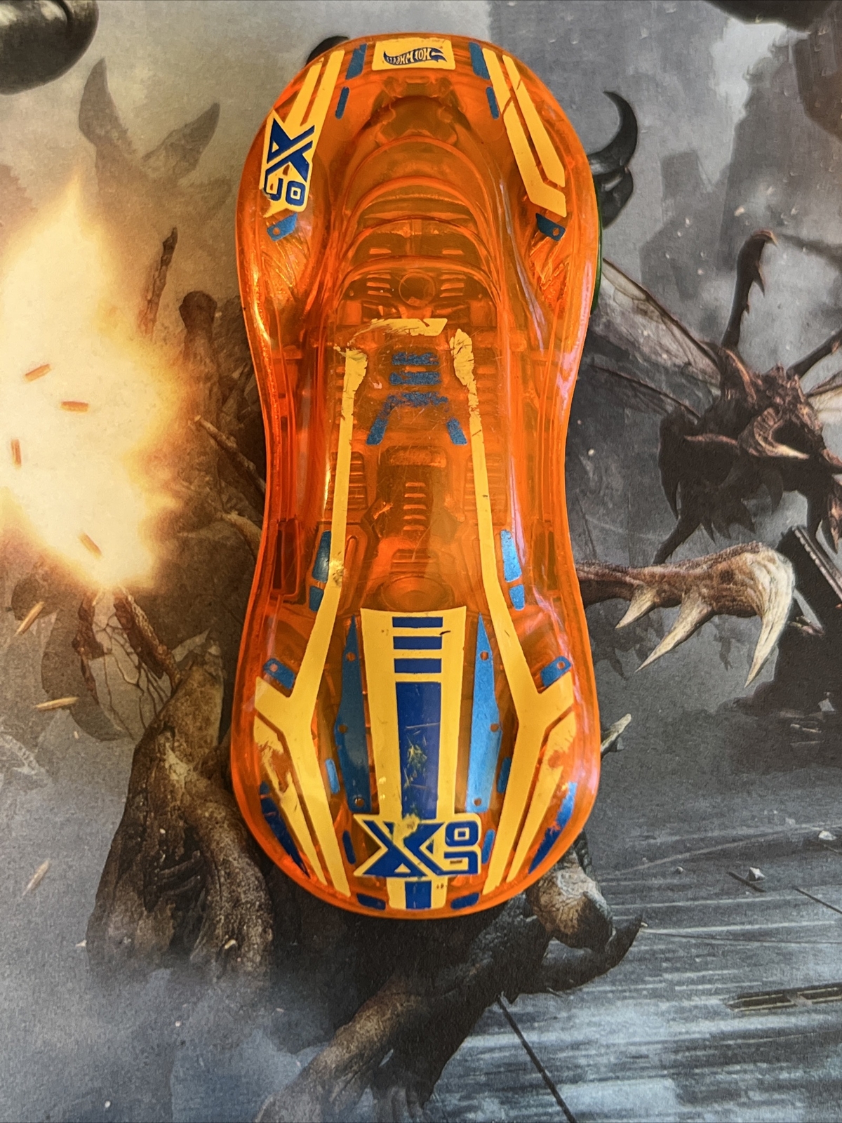 2014 Mattel Hot Wheels Clear Speeder Orange Plastic Sports Car Race ...