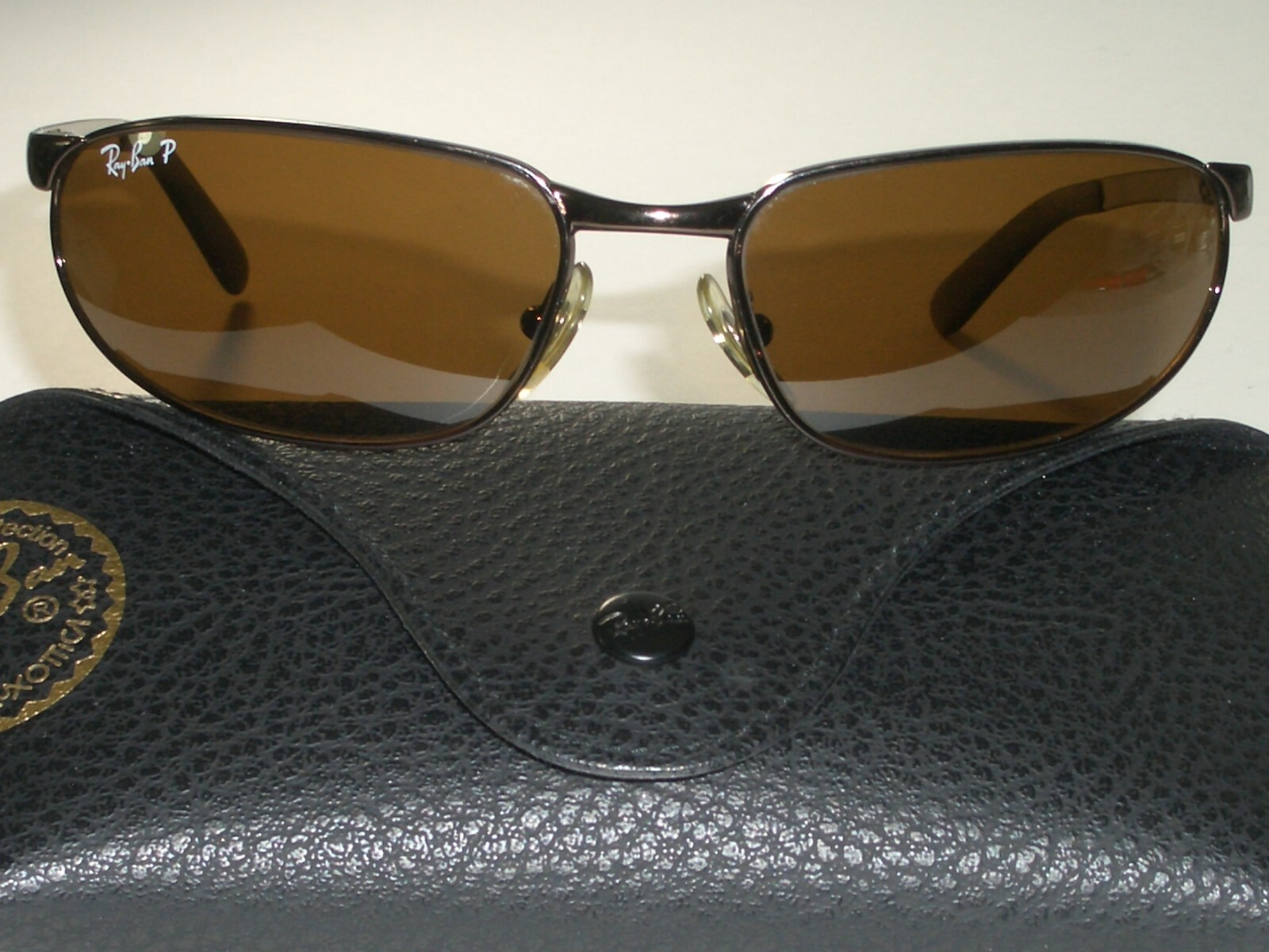 RAY-BAN RB3176 014/47 FLIGHT PYTHON 60/17 BROWN POLARIZED METAL WRAPS ...