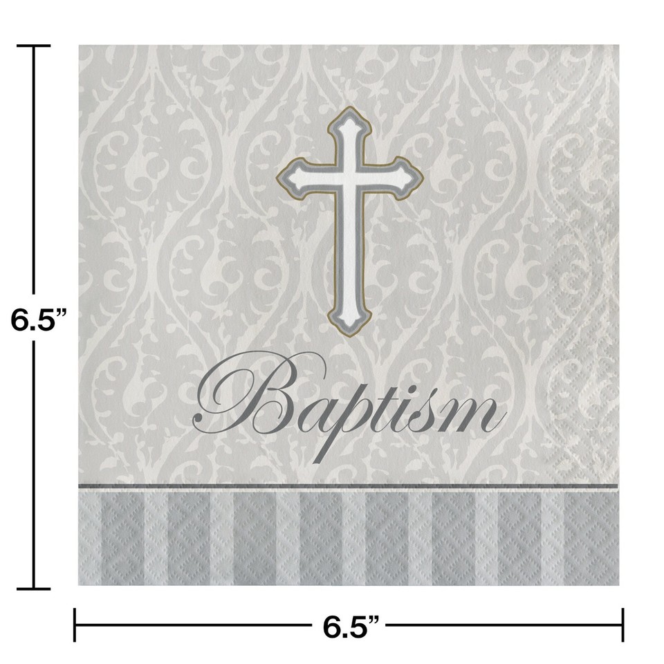 Baptism Napkins Cross Lunch Napkins Devotional Religious Napkins 16ct ...