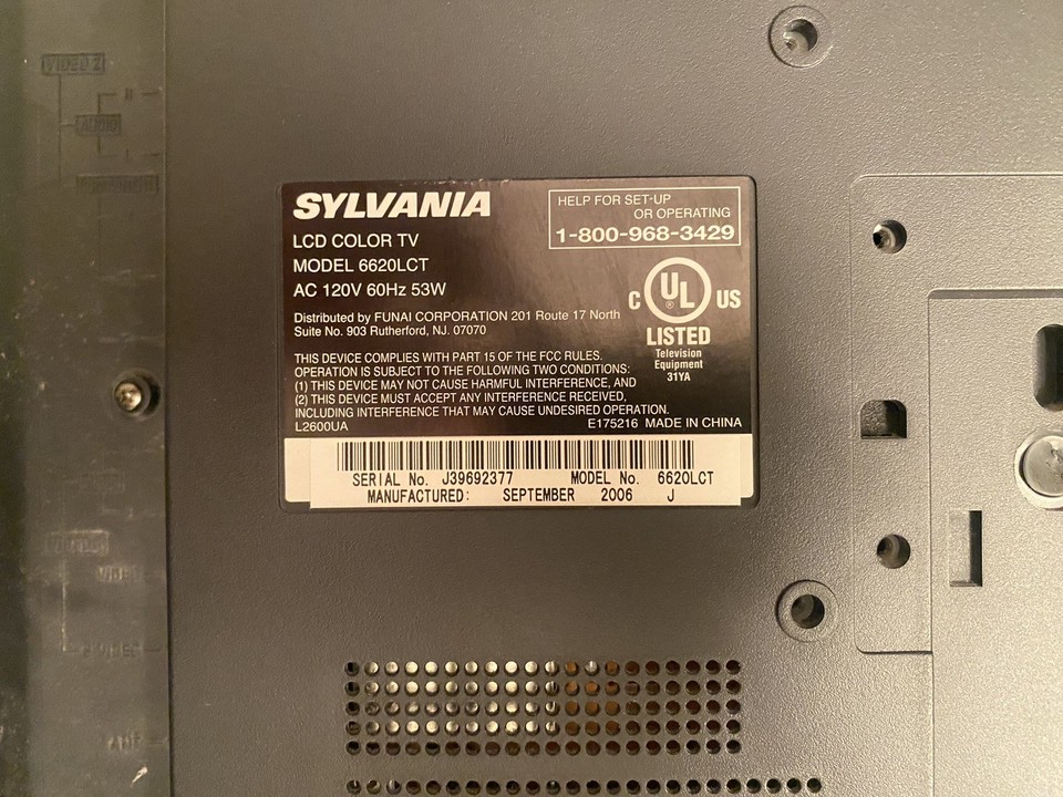 Sylvania 20” LCD Retro Gaming TV W/remote 4x3 screen RCA #6620-LCT LCD ...