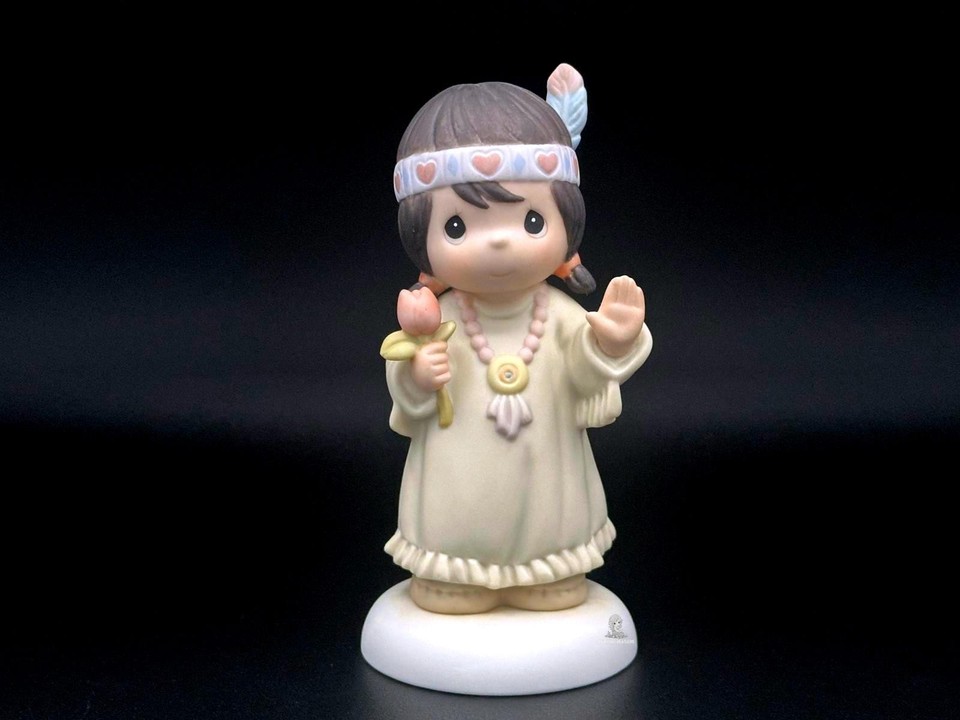 Precious Moments Figurine Native American Girl with Feather Headband ...