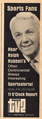 1969 WGR BUFFALO TV AD~RALPH HUBBELL SPORTSATORIAL~SPORTS REPORTER ...