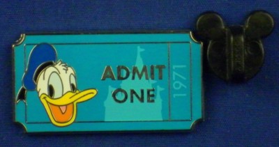 Donald Duck Admit One Admission Ticket WDW Castle Disney Pin # 92329 | eBay