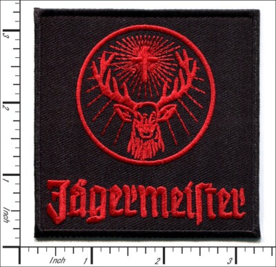 Jagermeister~Liquer~Embroidered Patch~3 1/8" x 3 1/8" Square~Iron or ...