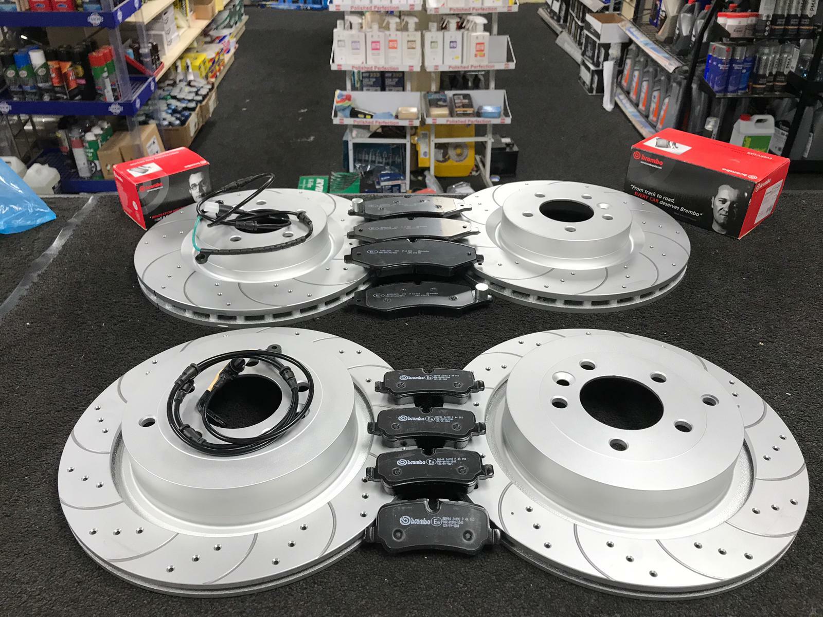 RANGE ROVER SPORT L320 3.6 TDV8 FRONT REAR DRILLED GROOVED BRAKE DISCS ...