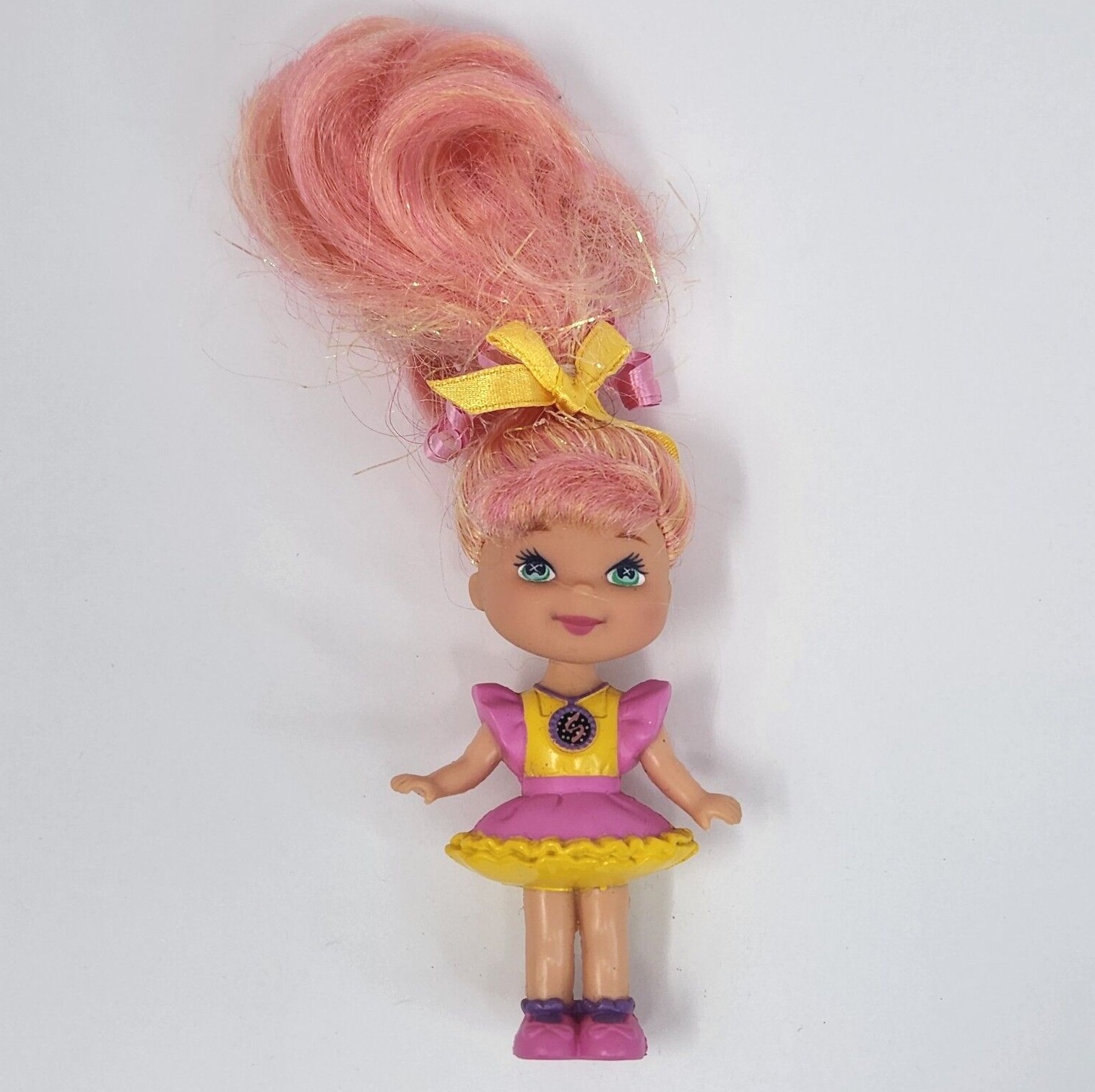 4" VINTAGE 1993 MATTEL LI'L LIL SECRETS MINI DOLL PINK HAIR YELLOW ...