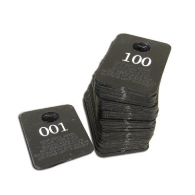 Royal Industries Coat Room Checks / Tags - Plastic, Black w/ White ...