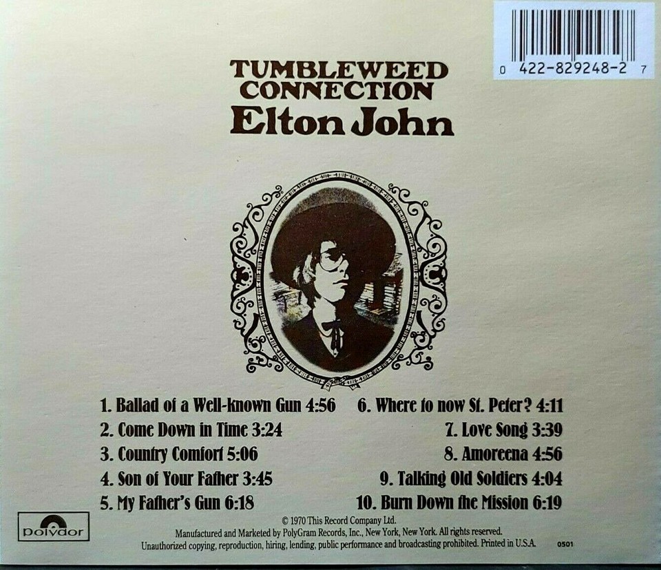 ELTON JOHN Tumbleweed Connection CD EXCELLENT / MINT CONDITION / FREE ...