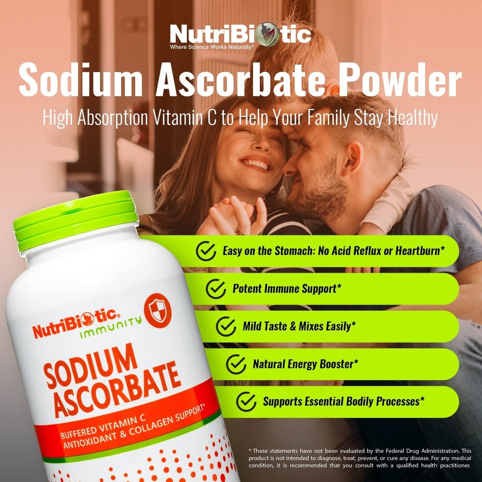 NutriBiotic - Sodium Ascorbate Buffered Vitamin C Powder, 16 Oz | Vegan ...