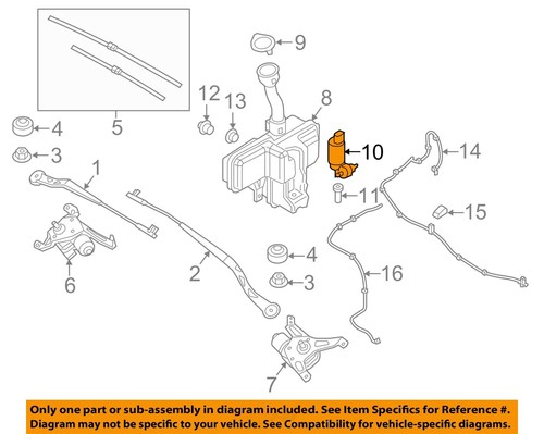BMW OEM 98-18 i3 Windshield Wiper Washer Components-Washer Pump ...