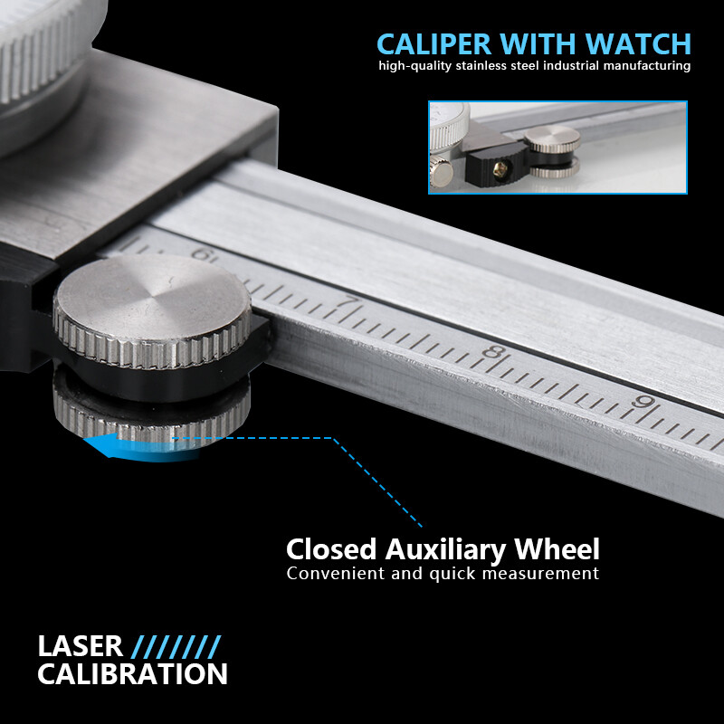 6" Dial Caliper 0.001 Stainless Steel Shockproof 4-Way Measurement With ...