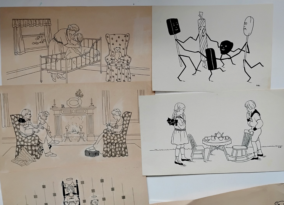 Artist Proofs Doris Burdick Signed Pen & Ink Illustrations 1920s ...