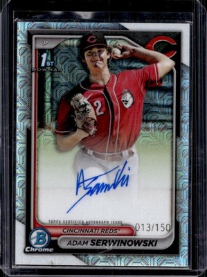 2024 Bowman Chrome Adam Serwinowski Auto HTA Choice Refractor 1st #13/ ...