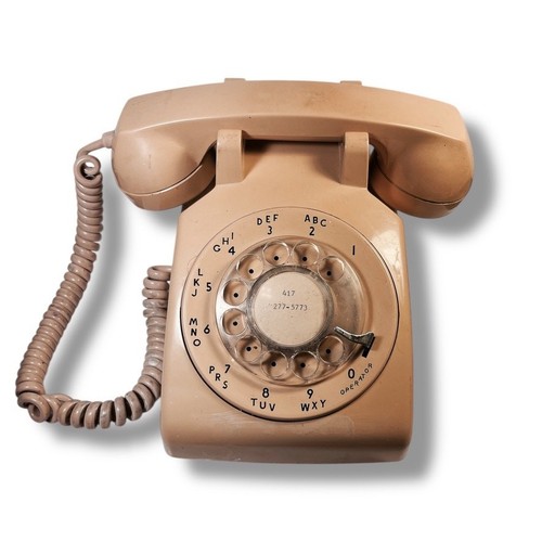 Vintage ITT Rotary Telephone Mid Century Beige Desktop Phone Stage ...