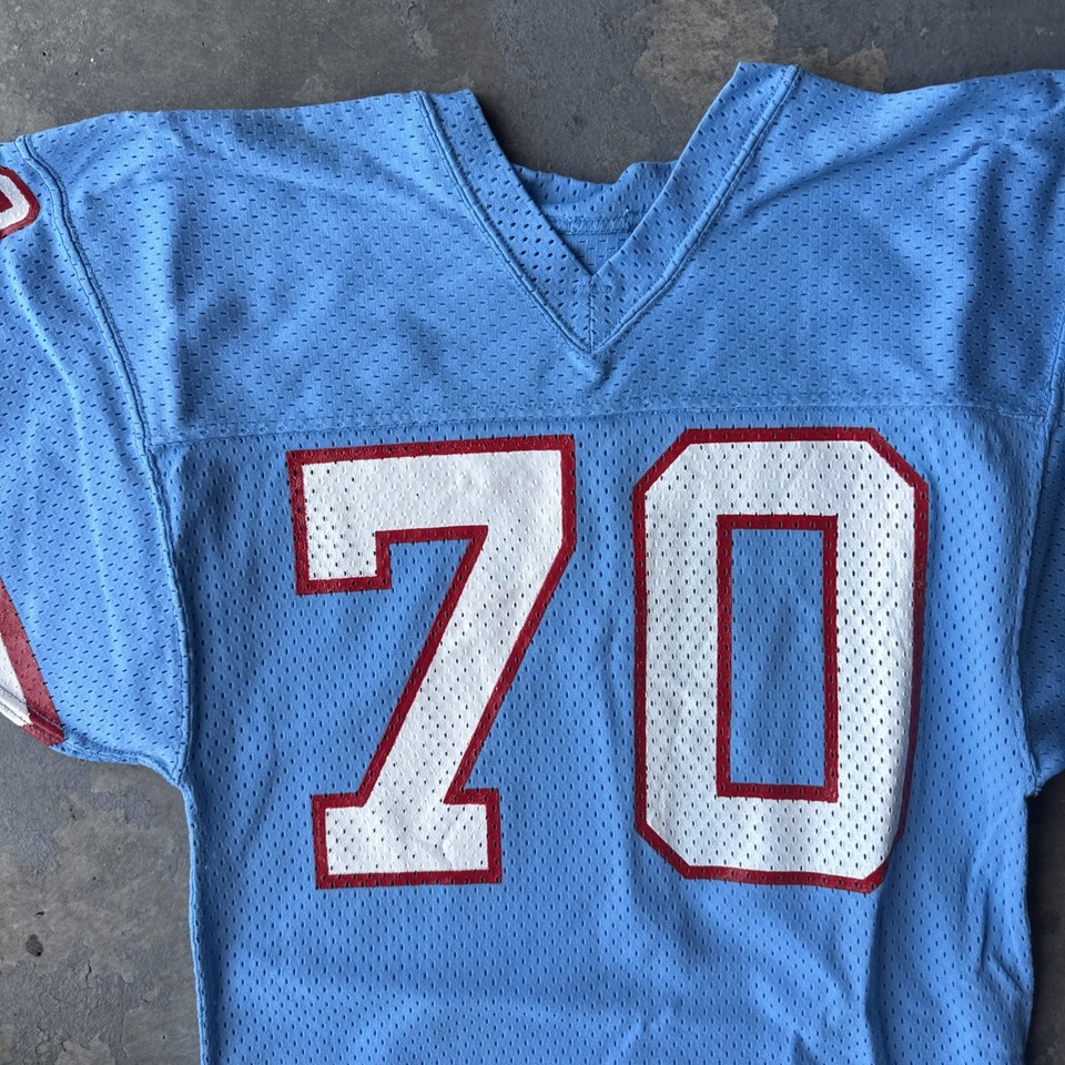 Houston Oilers 1980s Vintage Medalist Sand Knit Jersey #70 Youth XL | eBay