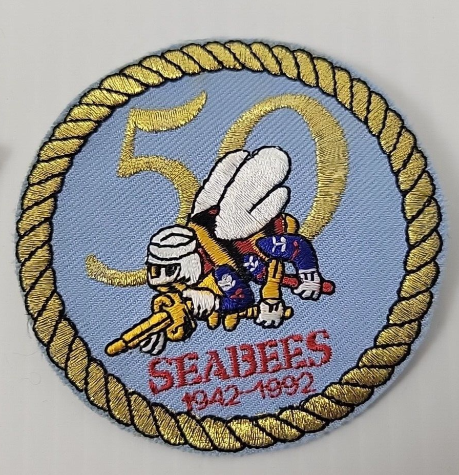 Genuine US NAVY SEABEES 50th Anniversary Embroidered Patches Never Stitched On | eBay