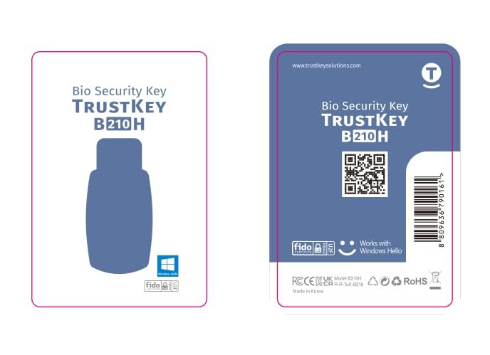 Passkey Windows Hello FIDO2 U2F Fingerprint Security Key USB-A Type ...