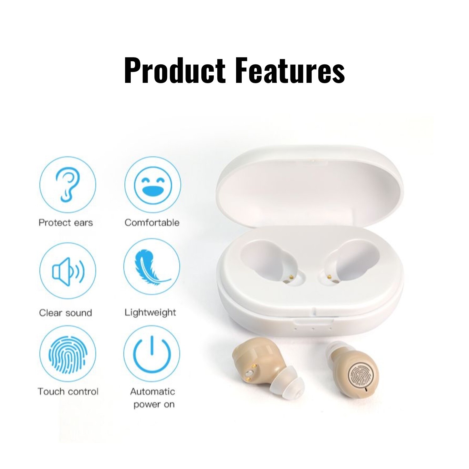 Mini In-Ear Digital Hearing Amplifier Aids Pair Voice Sound Enhancer ...