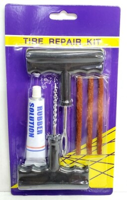 Tubeless Flat Tire Car Repair Plug Kit Patch Fix Tool Puncture Rubber ...