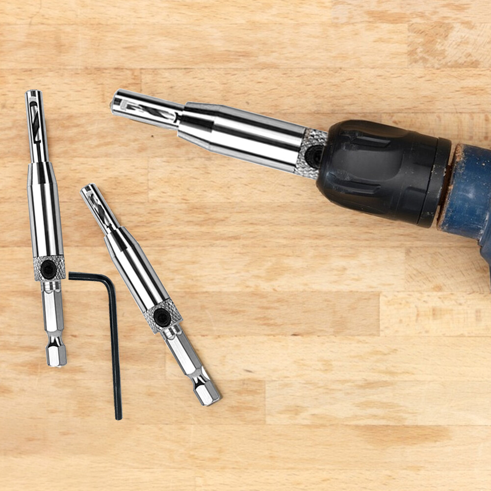 3pcs Hinge Drill Bit Furniture Cabinet Hex Shank Home Improvement With ...