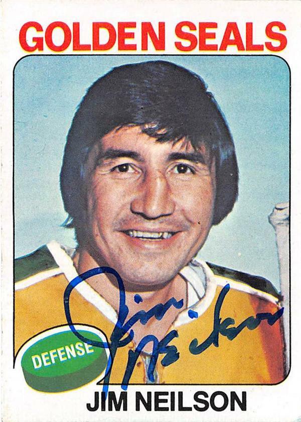 Jim Neilson autographed hockey card (California Golden Seals) 1975 ...