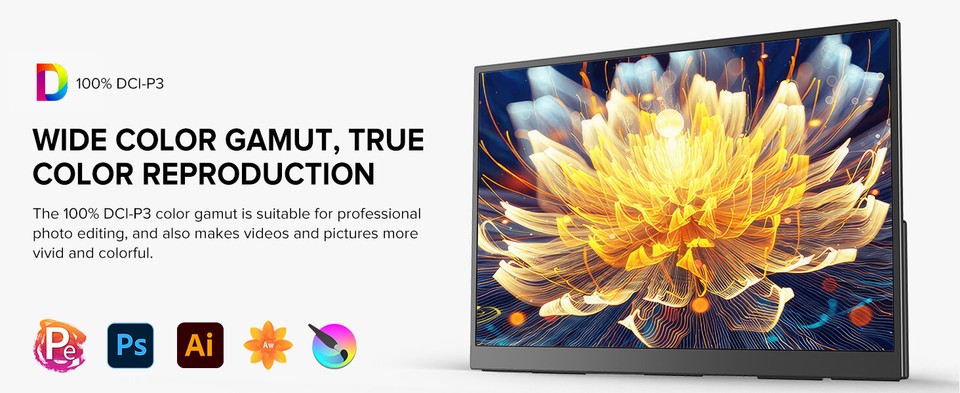 Used 18" Touchscreen Portable Monitor 2K 144Hz Gaming Monitor Frameless ...