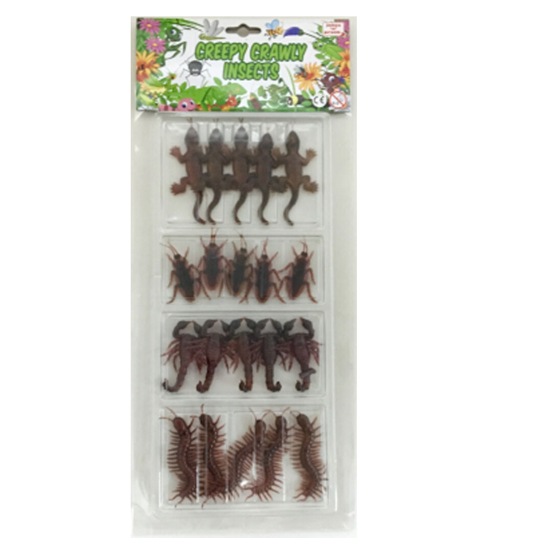 Fake Bugs & Insects Prank Novelty Life Like Plastic Creepy Crawly Toy ...