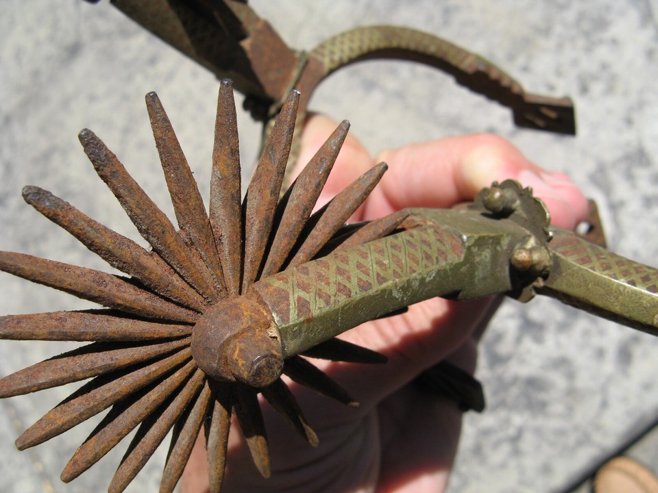 Antique Fancy Espuela Grande Spurs With Hand Tooling 19th Century Chile ...