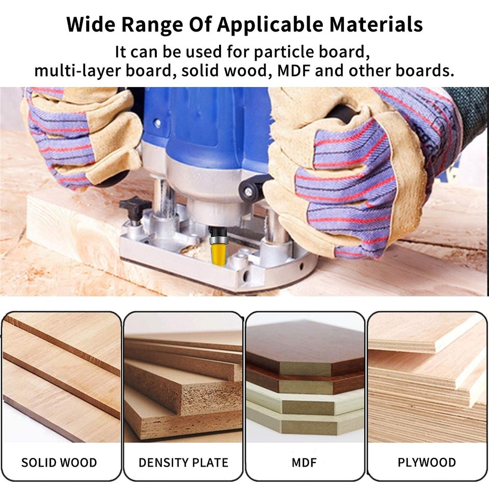 Professional Pattern Flush Trim Router Bit Set with 1/4 inch Shank ...