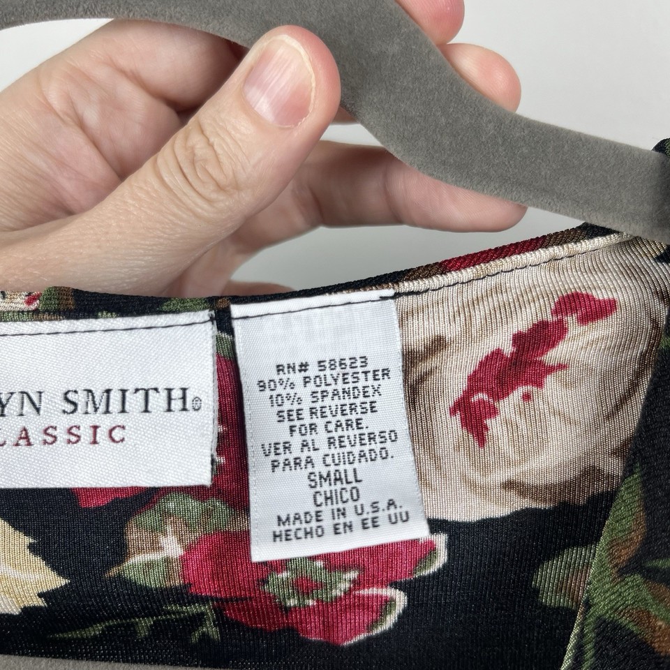 VTG 90s Jaclyn Smith Black Red Rose Holiday Mesh Goth Grunge Top Blouse ...