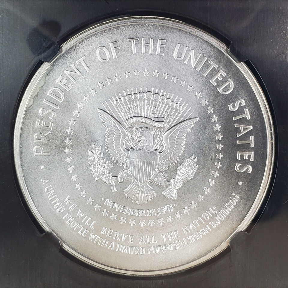 2015 US Lyndon B. Johnson Medal - 1 oz .999 Fine Silver - NGC Graded MS ...