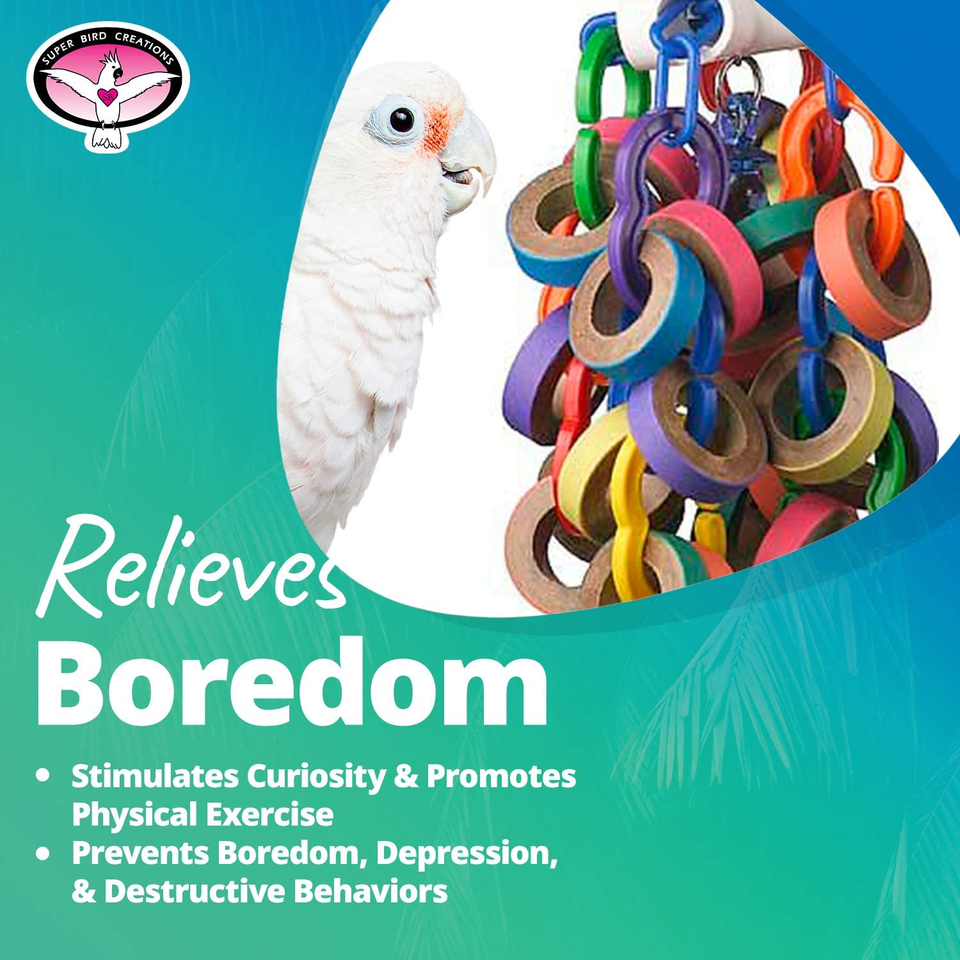 15x4.5” Bagel Cascade Bird Toy,Large Bird Size,Refillable Bagels ...