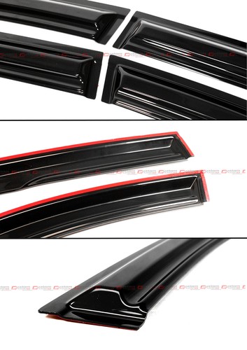 FOR 07-15 INFINITI G35 G37 SEDAN JDM MUG STYLE 3D WAVY WINDOW VISOR ...