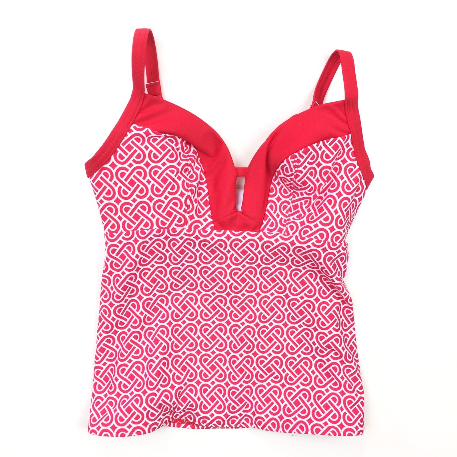 Freya Tankini Riviera Red Knots Swim Top Lycra Swimsuit Size 32D ...