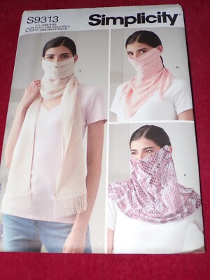 🌷 SIMPLICITY #S9313 - LADIES ( 3 STYLE ) FACE COVER - FACE MASK PATTERN ...