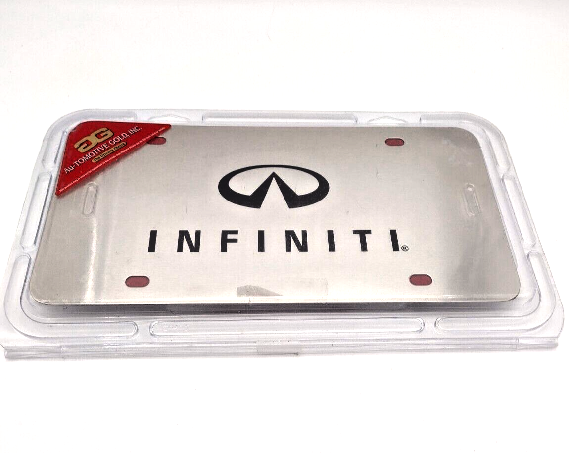 Infiniti Silver Metal Black Logo Brand Emblem Car Front Vanity License ...