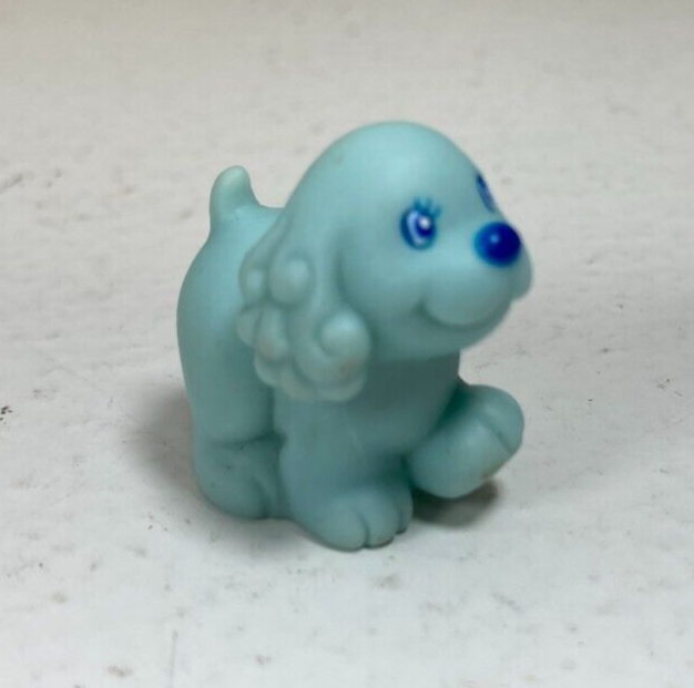 Vintage Lil Litters Pretty Poodle Blue Puppy Dog 1" figure My Little ...