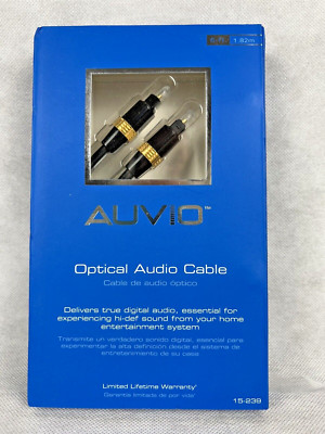 Auvio 6-Foot Optical Audio Toslink Black Cable 15-239 | eBay