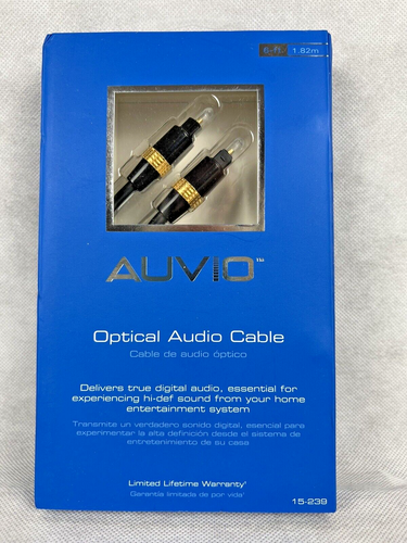 Auvio 6-Foot Optical Audio Toslink Black Cable 15-239 | eBay