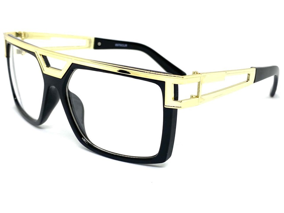 Oversized Classic Retro Hip Hop Rapper Clear Lens EYE GLASSES Black ...