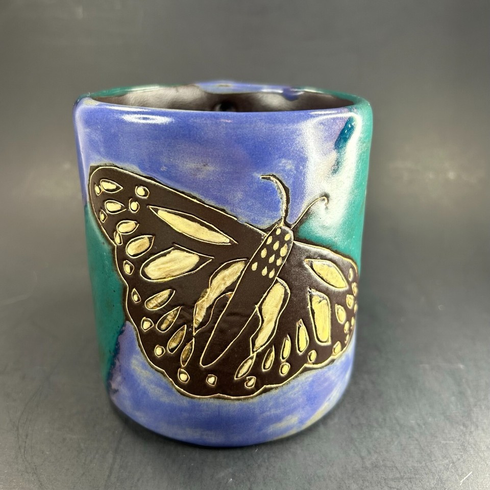 Mara Pottery Butterfly Moth Stoneware Coffee Mug Mexico | eBay
