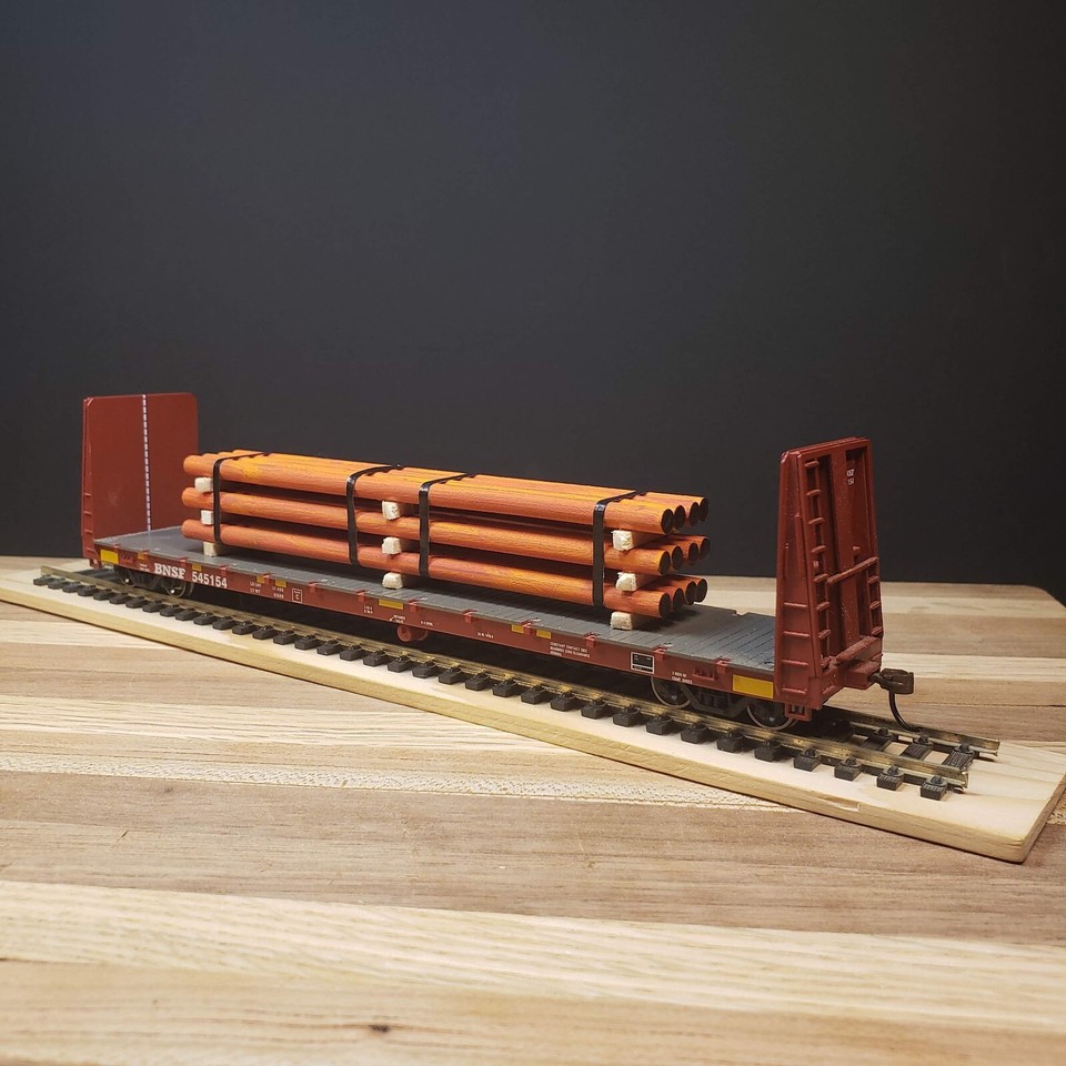 HO- Scale-Gauge handmade RUSTIC pipe load for flat cars-gondolas | eBay