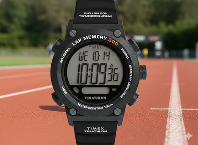 Timex Men's Triathlon 44mm Watch 200-Lap Chronograph Carbon Fiber ...