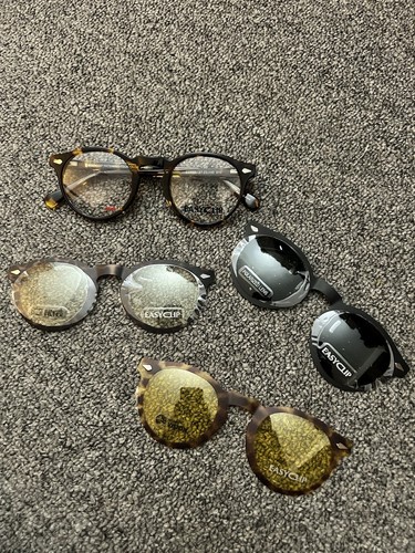 Easyclip Eyeglasses Frames with 3 Clip On Lenses | eBay